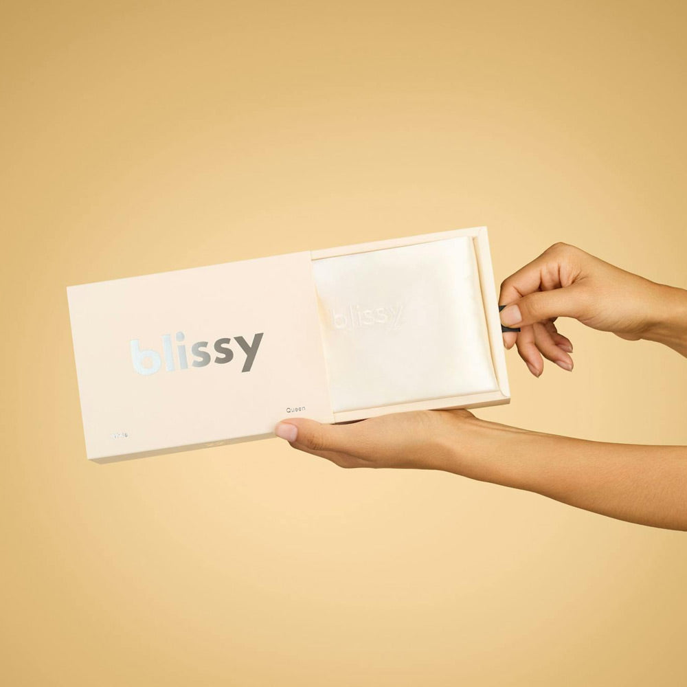 Blissy 100% Mulberry 22-Momme Silk Pillowcase - White - Standard ...